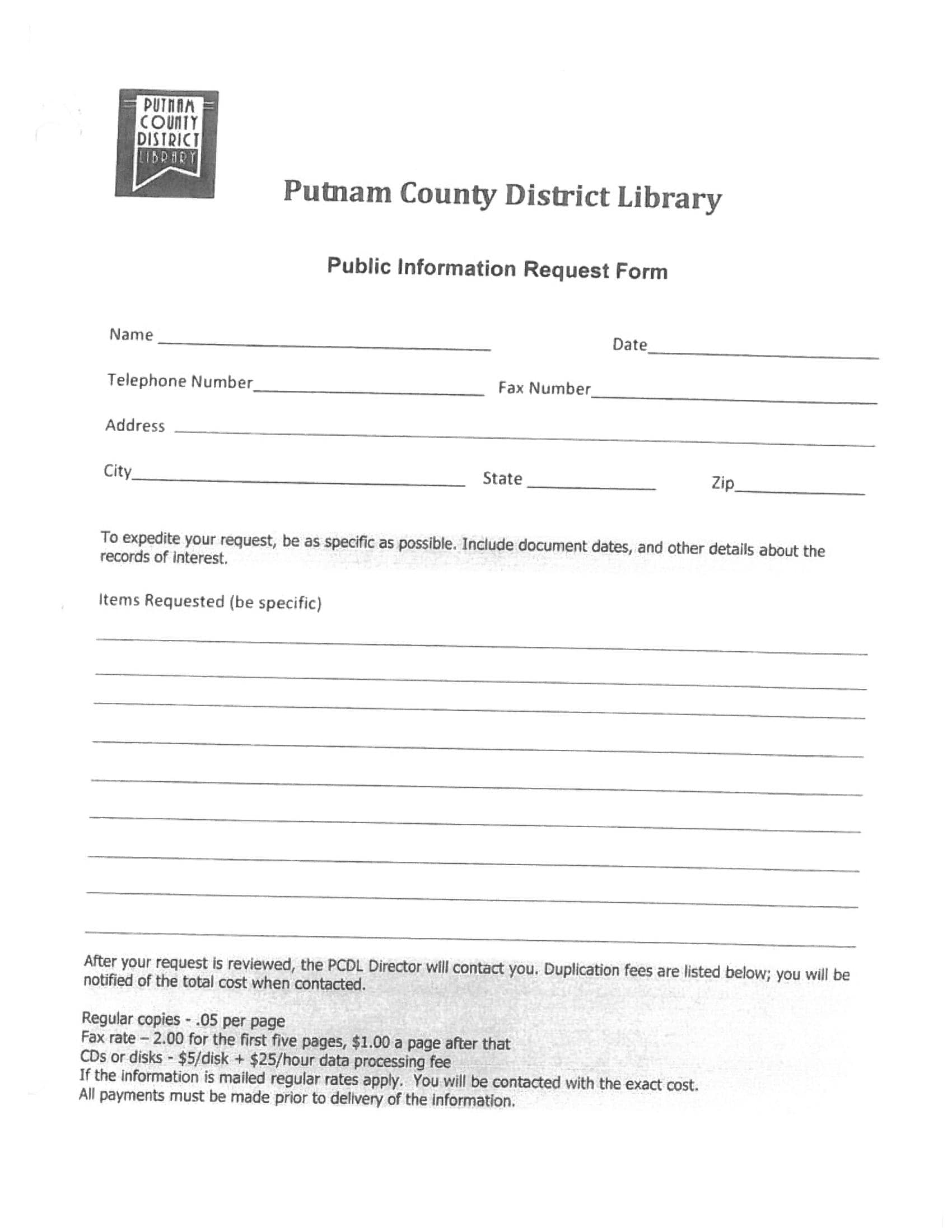 Public Records | Putnam County District Library
